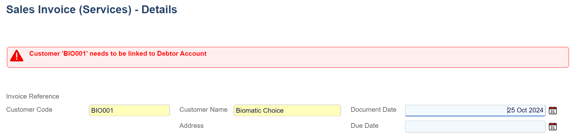 Invoices - Missing Account - The journal cannot be posted...